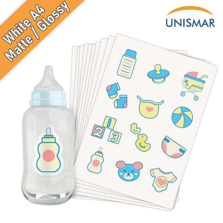 PVC Vinyl Sticker Paper A4 White Glossy / Matte 10pcs Kertas Sticker Printing Sheet 210mm x ...