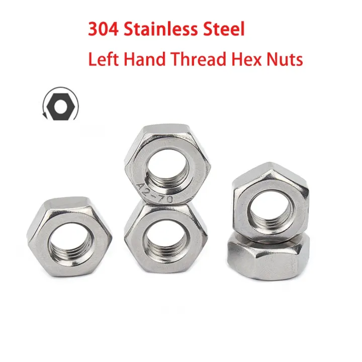 Free Shipping Metric Left Hand Thread Hex Nut M4 M20 304 Stainless ...