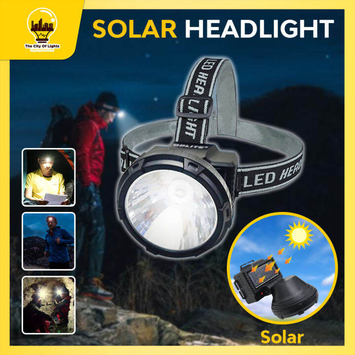 TCLS GDLite Solar Rechargeable Headlight LED Headlamp GD-215S/GD-216S ...