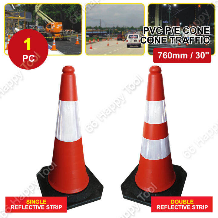 30 Inch Portable Reflective PVC Heavy Base Safety Cone Ready Stock PE ...