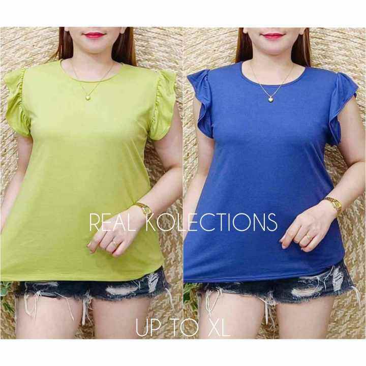 PLAIN RUFFLES BUTTERFLY BLOUSE FOR WOMEN | Lazada PH