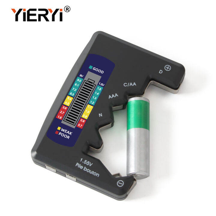 yieryi Digital Battery Tester LCD Display C D N AA AAA 9V 1.5V Button ...