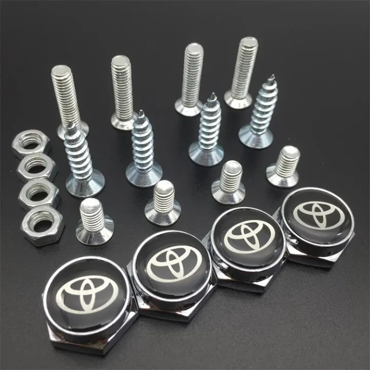 4*pcs License plate fixing screw personality car license plate holder ...