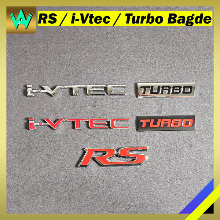 RS i-VTEC Turbo Badge Sticker Logo Emblems Car Accessories Honda City ...