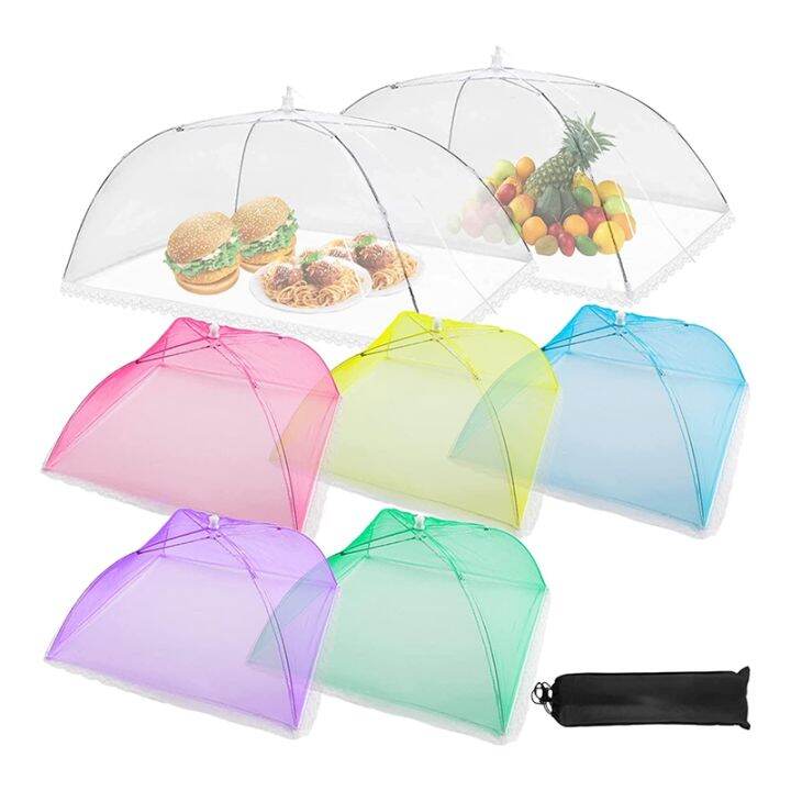 7 Pack Food Covers for Outside , Pop-Up Umbrella Mesh Food Tents ...