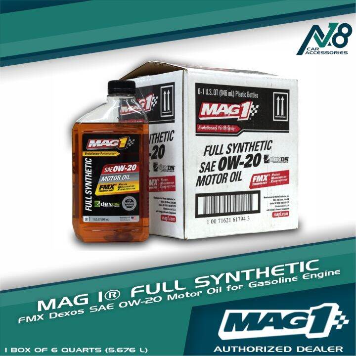 MAG 1 SAE 0W20 Full Synthetic FMX API SP Certified Gasoline Engine Oil ...