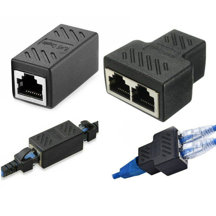 MNLXM LAN Docking Plug 1 To 2 Ways Female Coupler Adapters RJ45 ...