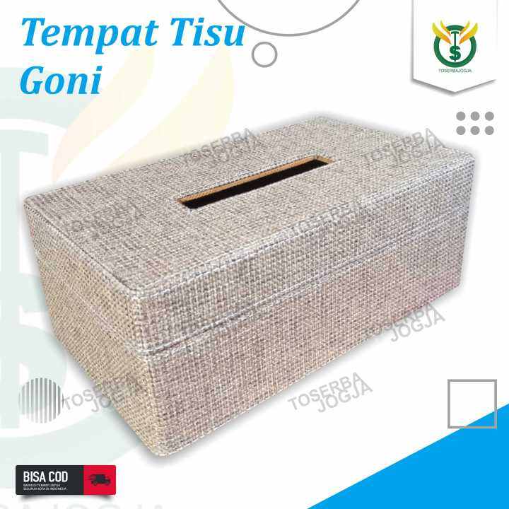 Kotak Tisu Tempat Tissue Box Tisu Kain Goni Sintetis Ukuran Besar size ...
