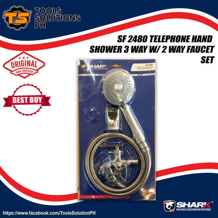 SHARK SF2480 TELEPHONE HAND SHOWER 3 WAY W/ 2 WAY FAUCET SET | Lazada PH