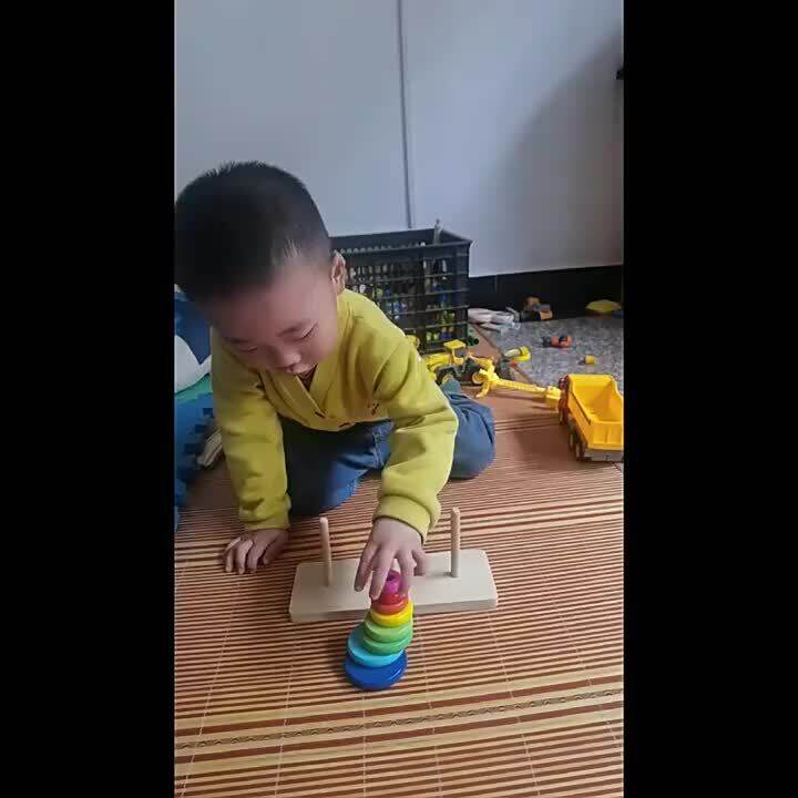 อุปกรณ์ช่วยสอนการศึกษาปฐมวัยของมอนเตสซอรี่ Hannuo Tower Rainbow Tower ...