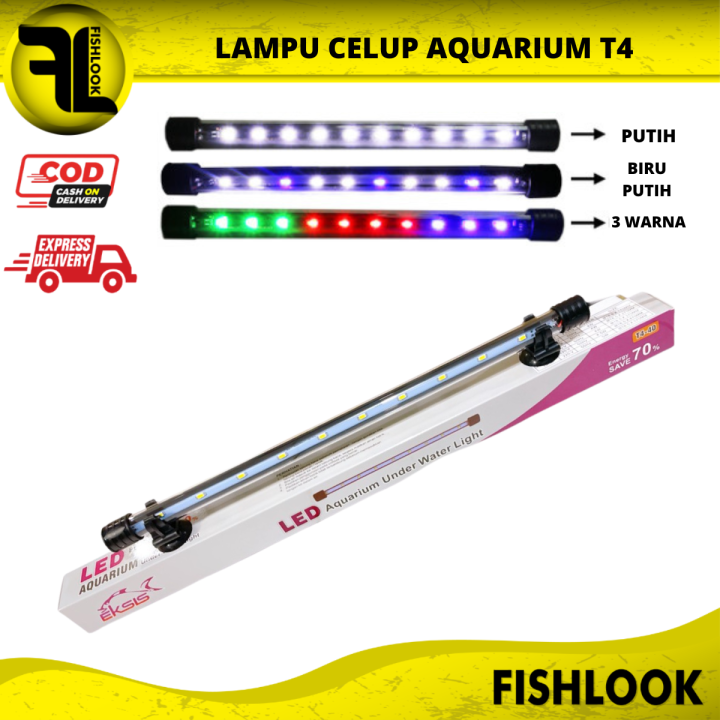 LAMPU CELUP LED AQUASCAPE AQUARIUM T4 20 30 40 50 60 80 100 CM PUTIH ...