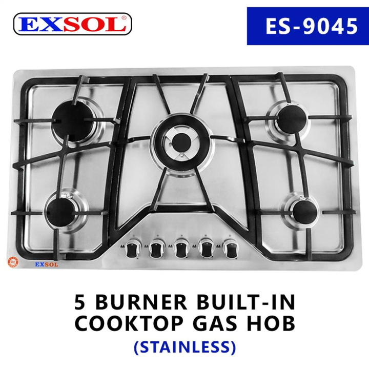 5 Burner Heavy Duty Gas Stove Stainless Steel Cooktop Hob Stainless ...