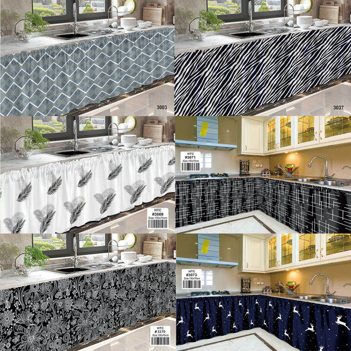 【Buy 1 Take 1】 Lababo Sink Kitchen Curtain Short Curtain 150*70cm ...
