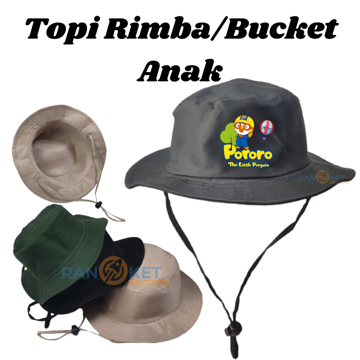Topi Rimba Anak Pororo | Topi Bucket Anak | Topi Gunung Anak | Topi ...
