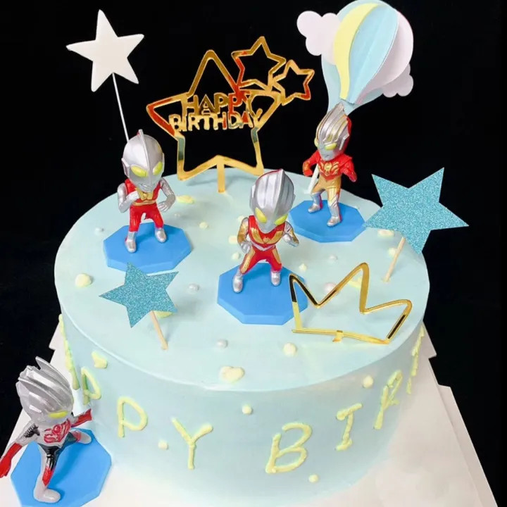 Ultraman Cake Toys (6pcs) Ultraman Cake Topper | Kek Topper Ultraman ...