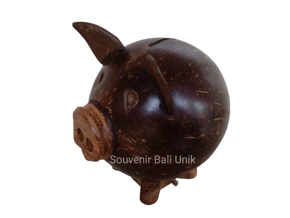 Celengan Tabungan Koin Mainan Anak Batok Kelapa Motif Babi Gajah ...
