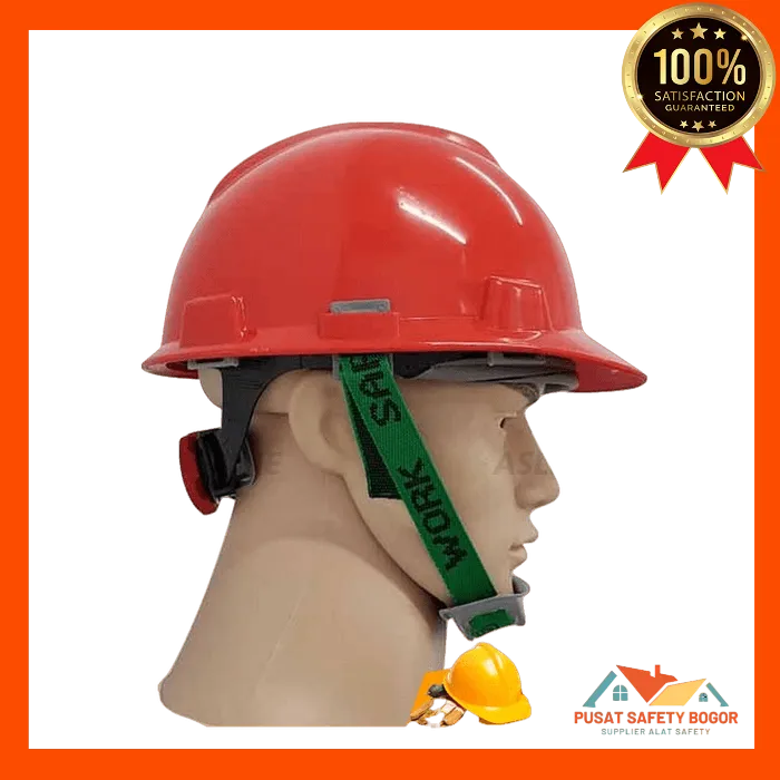 HELM SNI SAFETY PROYEK MSA LOKAL MERAH + FASTRACK + TALI DAGU BIASA ...