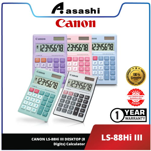 CANON LS-88Hi III DESKTOP (8 Digits) Calculator Original (1 year ...