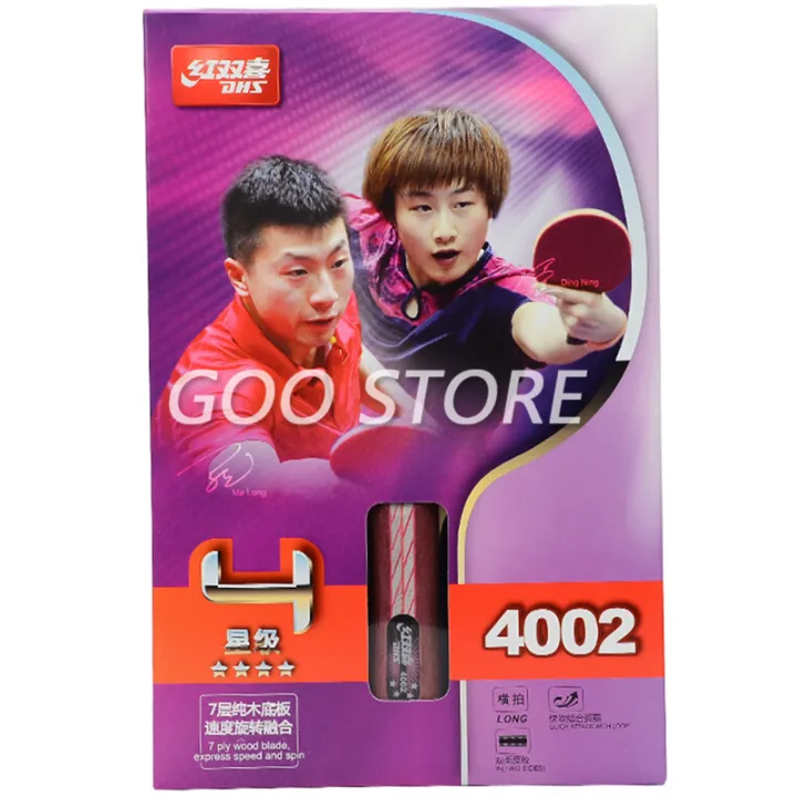 DHS Table Tennis Rackets 4002 4006 with Rubber Hurricane 3, Pips-in ...
