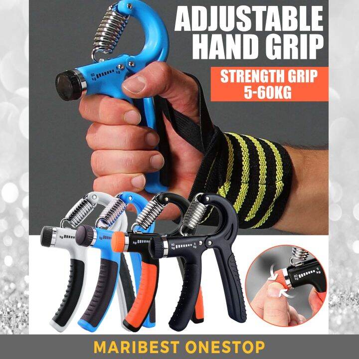 5-60KG Adjustable Resistance Hand Grip Gripper Wrist Arm Finger Forearm ...