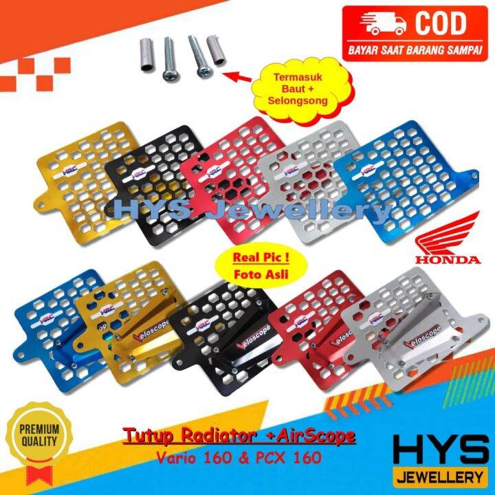 COD Cover Tutup Radiator PCX 160 / VARIO 160 ABS CBS Bahan Besi CNC ...