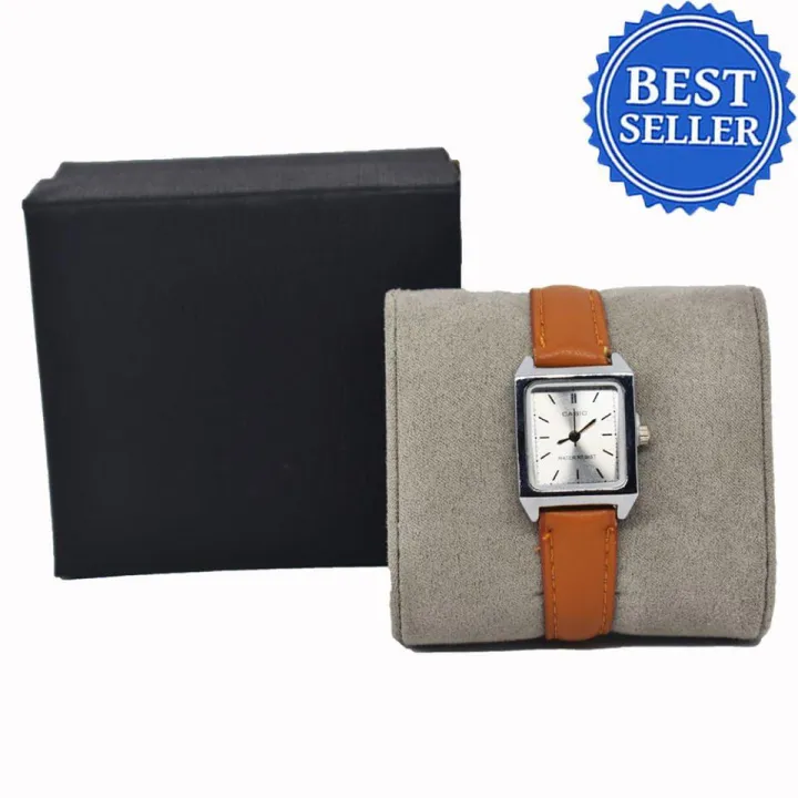 Casio Leather Square Silver Dial Watch for Women(Brown) | Lazada PH