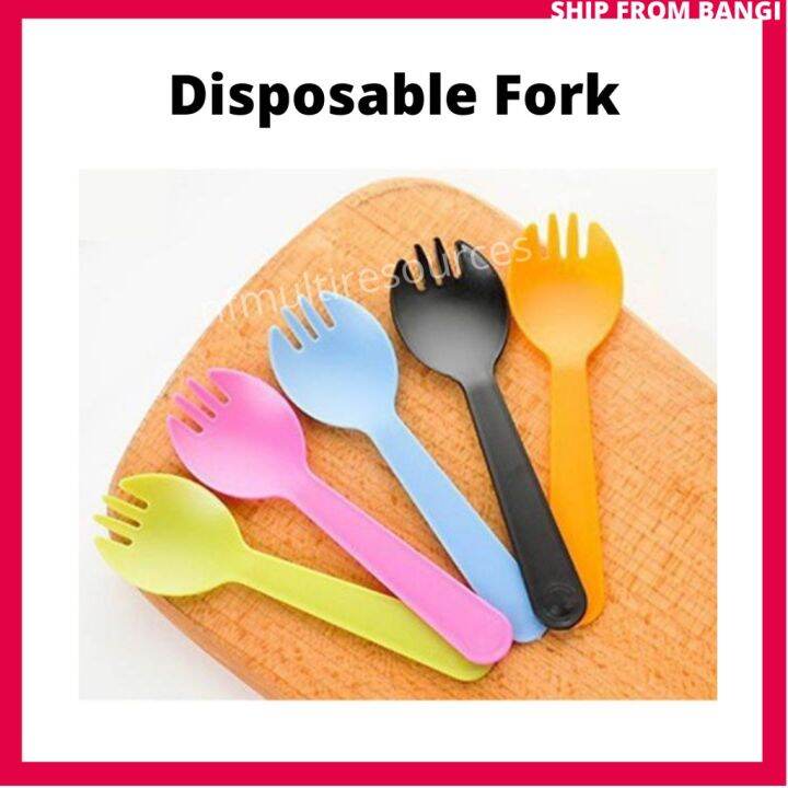 Fork Disposable Plastic Sudu Garpu Plastic Party Jelly Dessert Cake ...