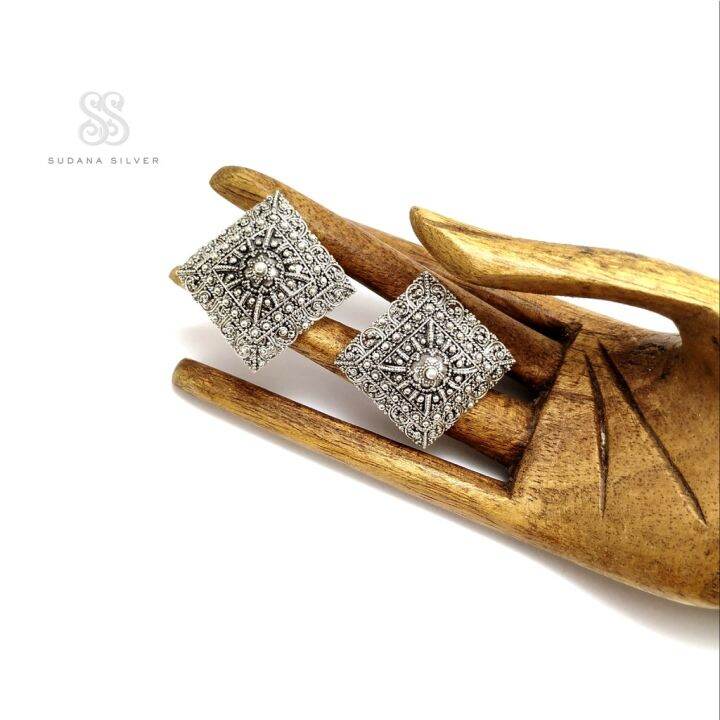 Anting Subeng Bali Perak Bakar Motif Perisai Silver 925 Handmade ...