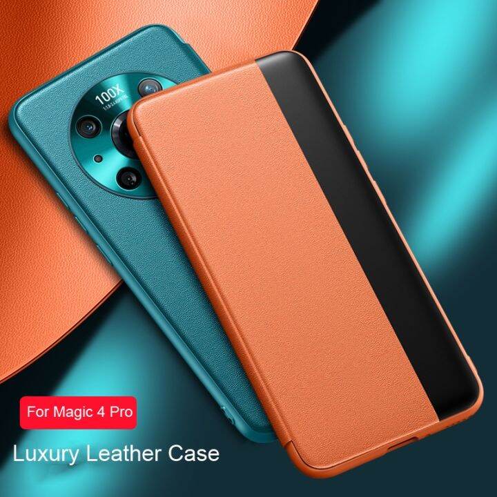 For Honor Magic 4 Pro Magic 3 Pro Flip Case Smart Wake PU Leather ...
