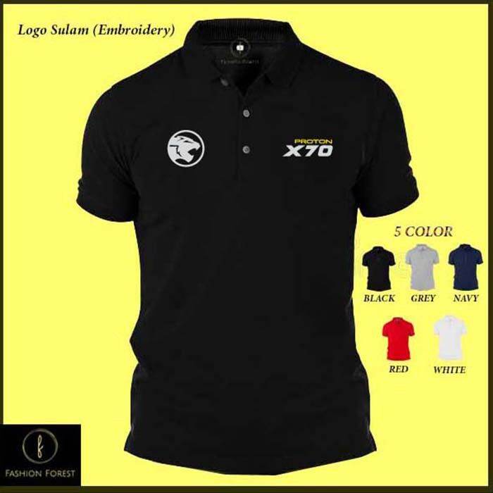 baju sulam Polo T-Shirt Classic PROTON X70 Logo Retro Classic Vintage ...