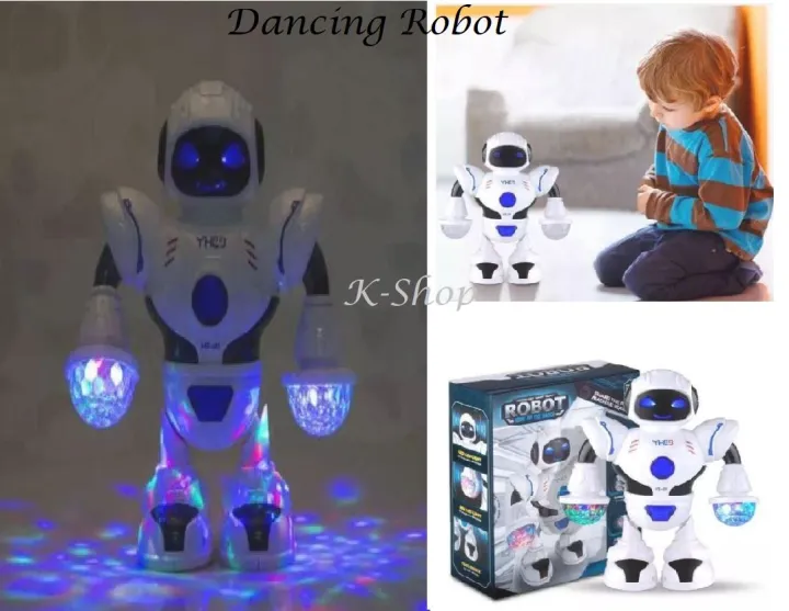 [JHS] White Dancing Robot LED Robot Toy Music Robot Decor Dance Gift ...