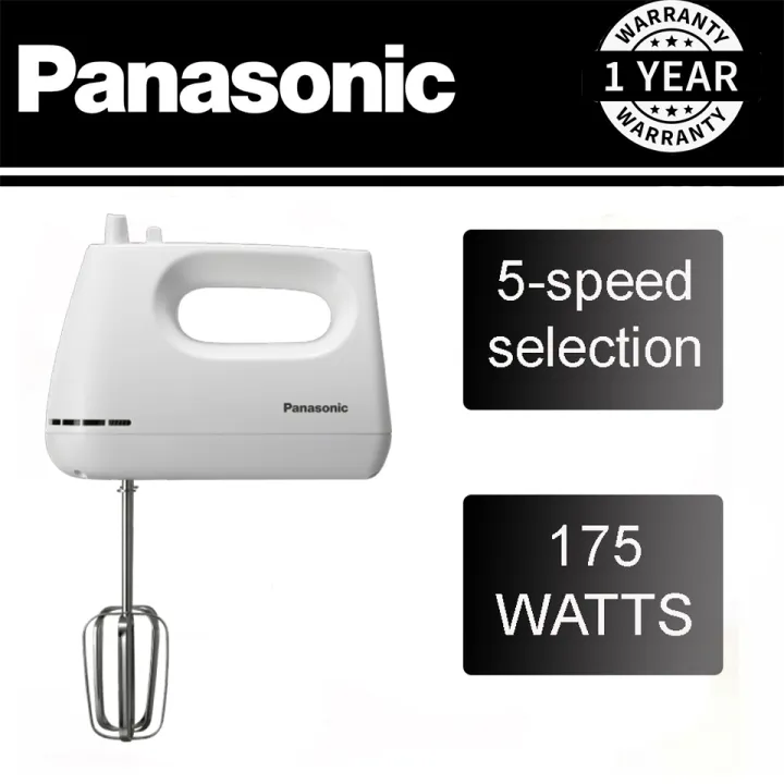 Panasonic Powerful 5 Speed Hand Mixer with Dough and Beater Attachment ...