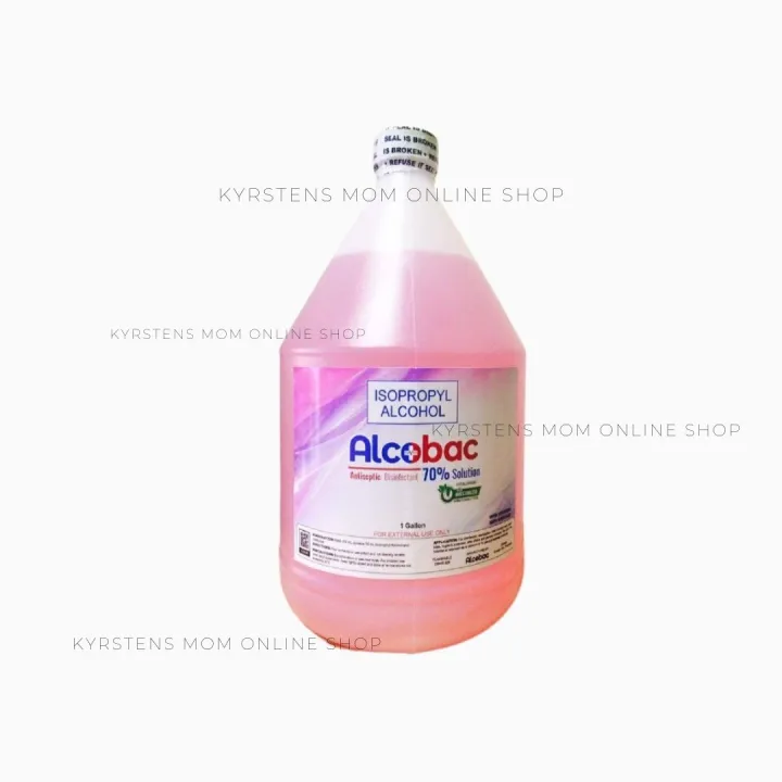ALCOBAC 70% ISOPROPYL ALCOHOL-1 GALLON (3.6liters) BABY POWDER SCENT ...