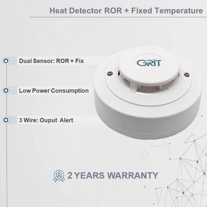 Heat Detector Conventional Rate of Rise ROR Fixed Temperature 2 wire ...