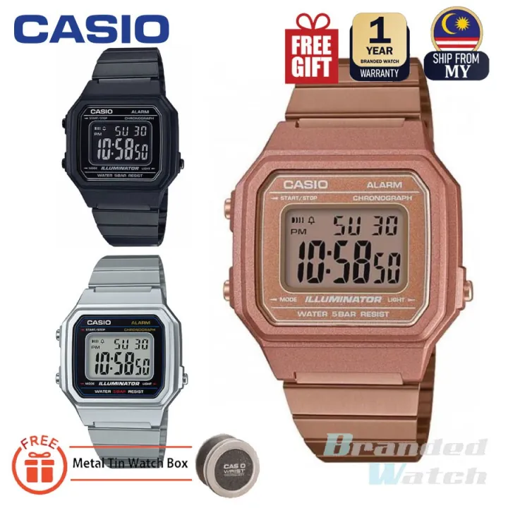 CASIO 100 ORIGINAL B650WC-5 B650WB UNI VINTAGE DIGITAL ROSE GOLD STEEL ...