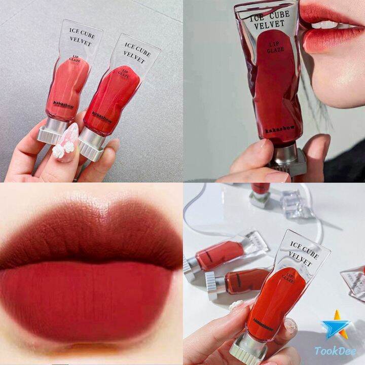 TookDee ลิปสติกเนื้อแมทกำมะหยี่ ติดทนนาน ลิปกลอส เบา ดีไซน์สวย Lip stain | Lazada.co.th
