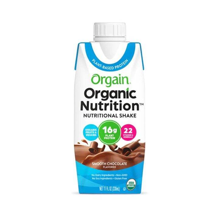 Orgain Vegan Organic Nutrition Shake - Plant-Based - Smooth Chocolate ...