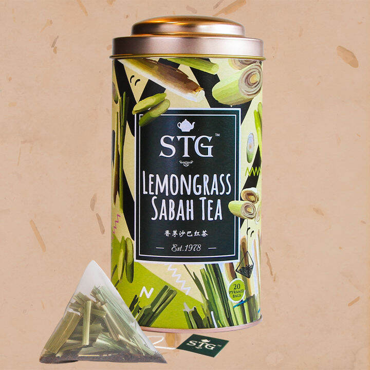 STG Deluxe Series Lemongrass Sabah Tea_20's Pyramid Tea Bag | Lazada