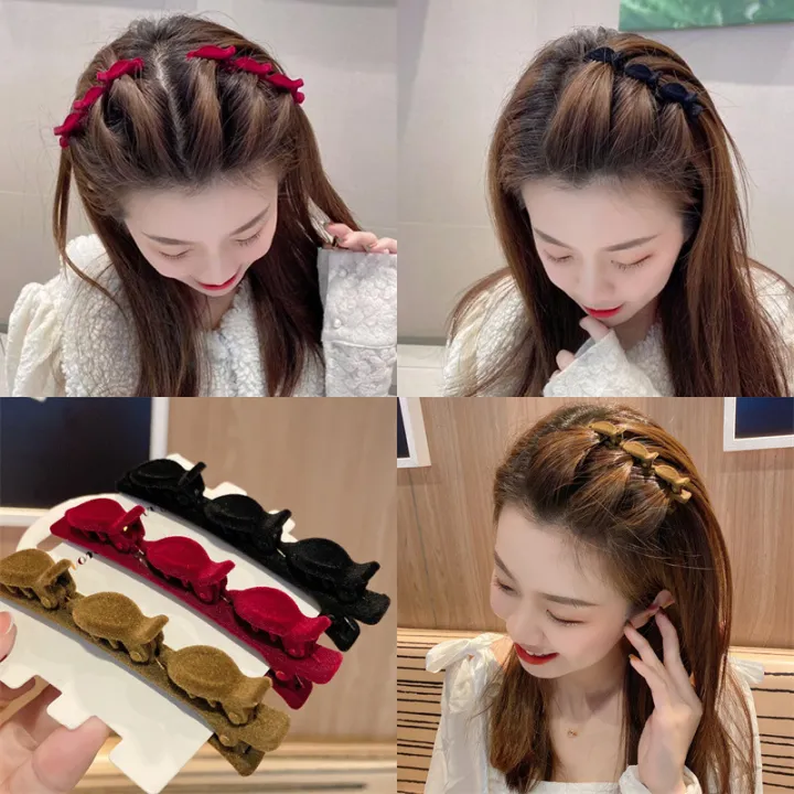 Girl Flocking Braided Hair Clip Hair Accessories Korean Style Cute ...