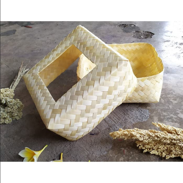 Besek Mika Transparan Tempat Roti Kotak/Besek ayama bambu /wadah ...