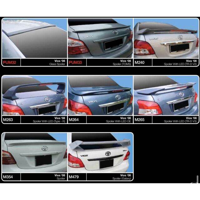 Toyota vios ncp93 Rear boot roof trunk ducktail spoiler wing 2008 2009 ...