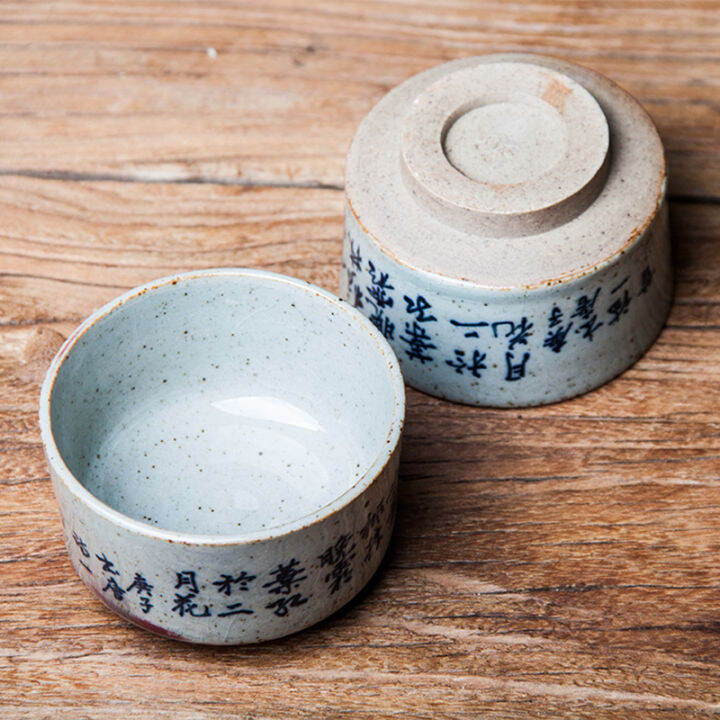 Master Hand Painted Chinese Calligraphy Pottery Cups Tea Cup Set ...