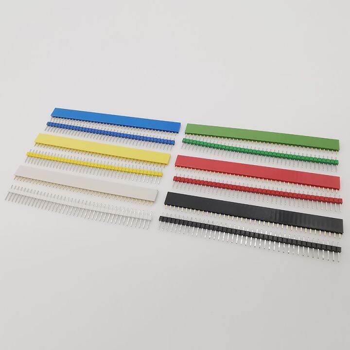 5Pairs 40 Pin Single Row 2.54mm Male and Female Pin Header Straight 2 ...