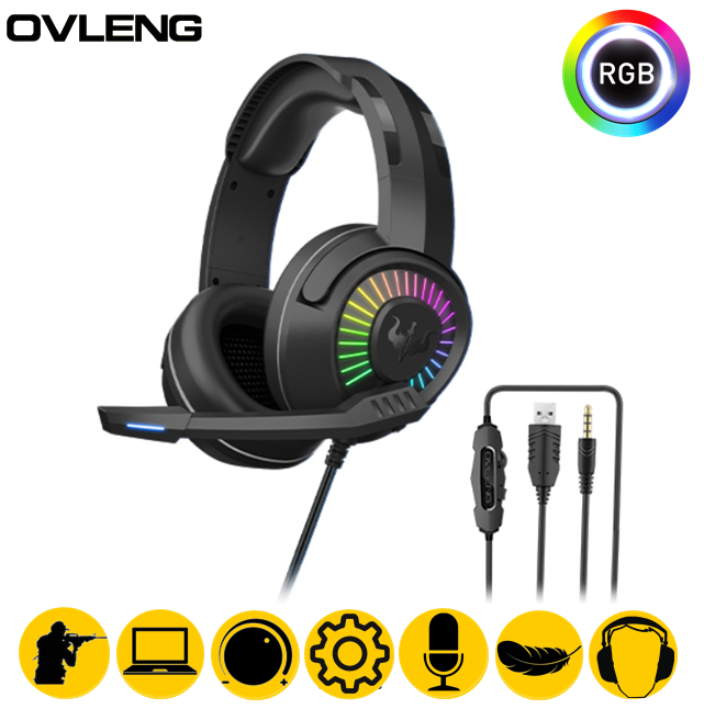 OVLENG GT67 E-Sports Running RGB Backlight Gaming Stereo Surround Sound ...