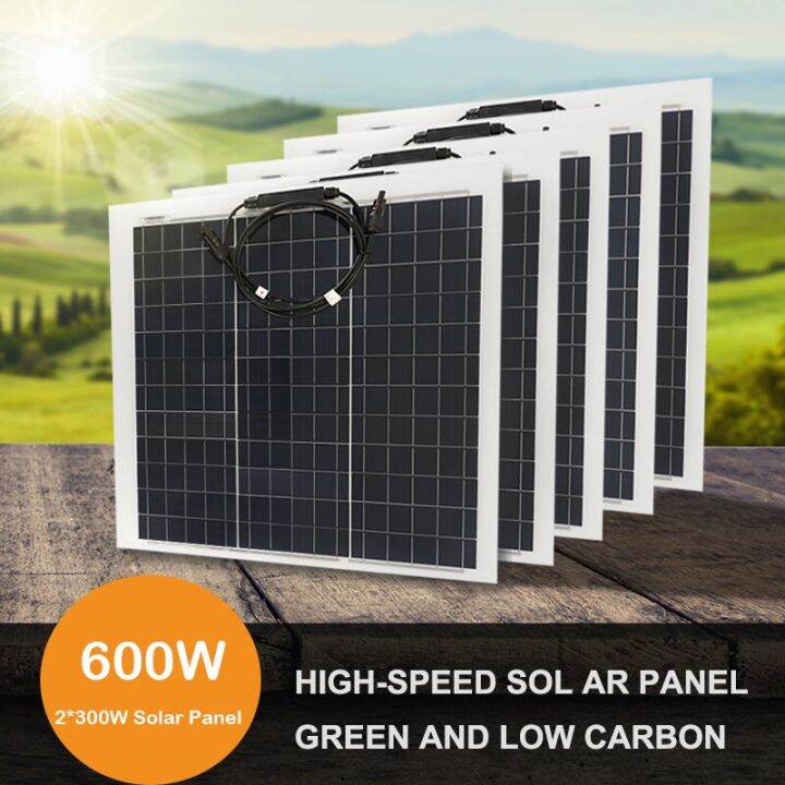 Solar Panel 300W 600W Flexible Monocrystalline Cell RV 12V Solar Panel ...