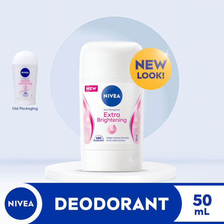 NIVEA Deodorant Extra Brightening Anti-Perspirant Stick, 50ml | Lazada PH