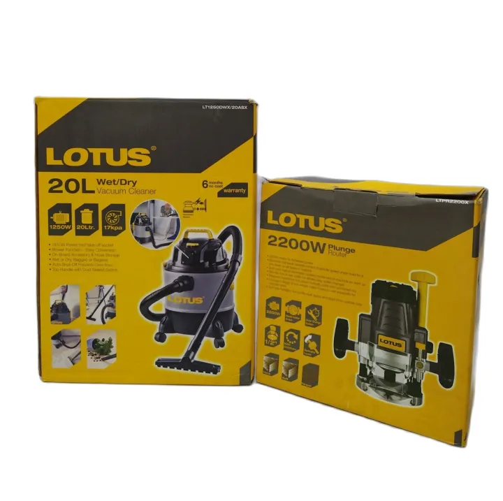 [BUNDLE] LOTUS LTPR2200X Plunge Router 2200W + LT1250DWX-20ASX Vacuum ...