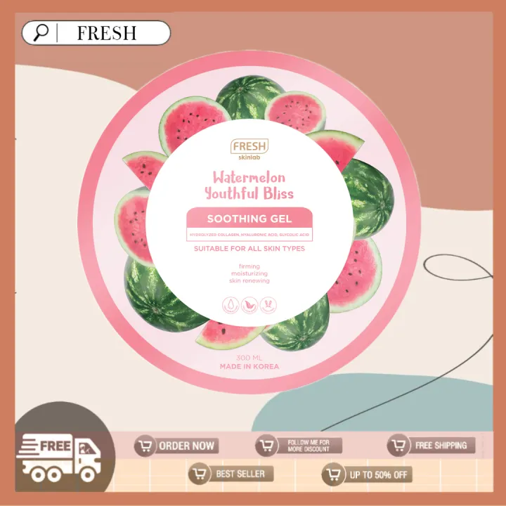 FRESH Skinlab Watermelon Youthful Bliss Soothing Gel 300ml | Lazada PH