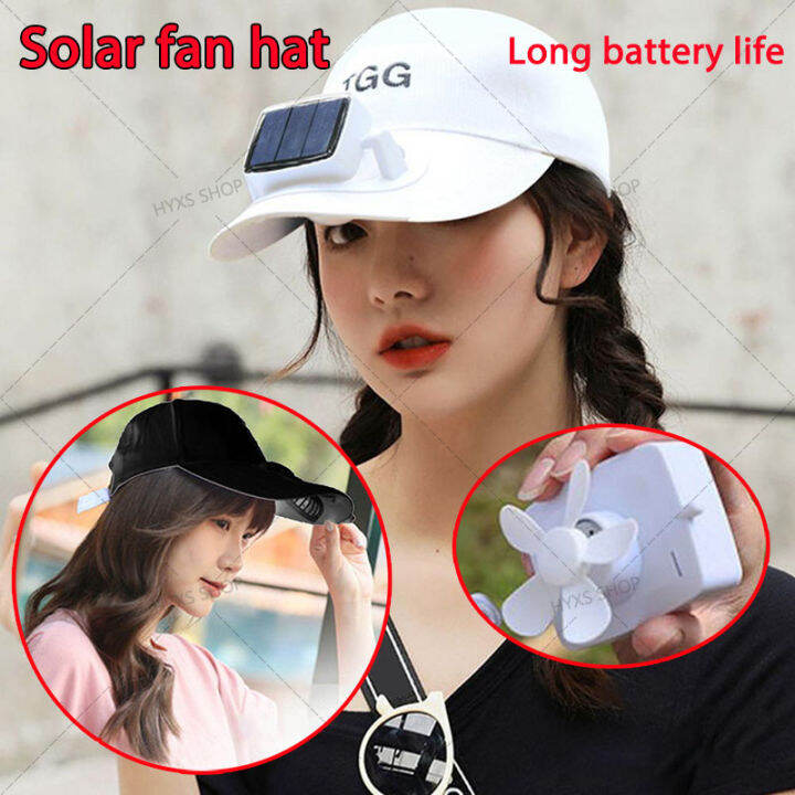 Solar Fan Cap Rechargeable Fan Solar Fan Adjustable Angle | Lazada PH