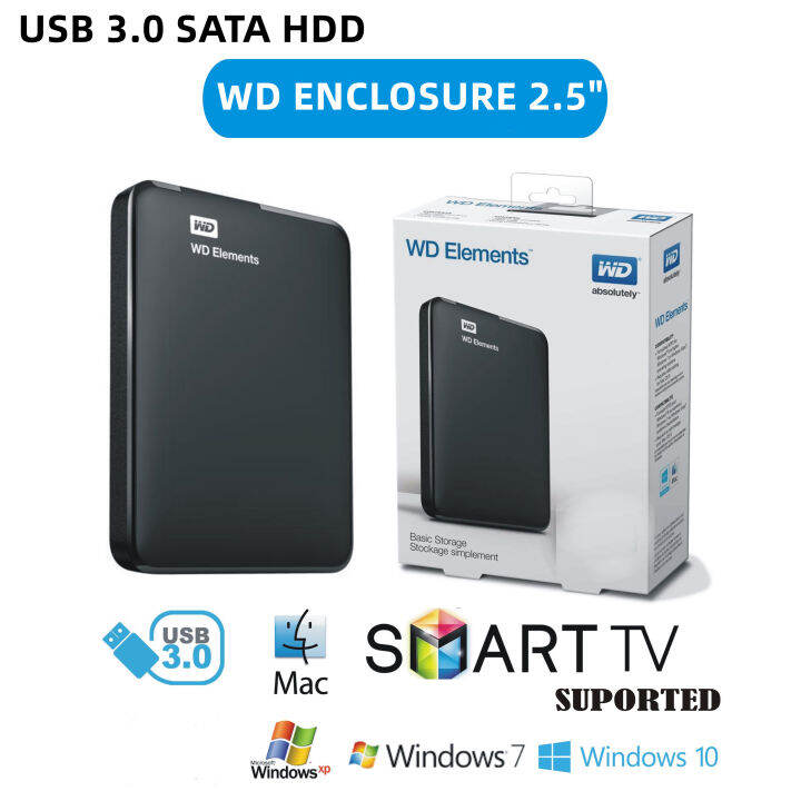 New Western Digital (WD) Elements USB 3.0 SATA HDD External Enclosure 2 ...